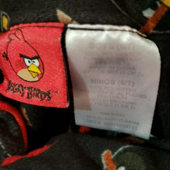 angry birds | Pajamas | Angry Birds Pajamas Set Boys 67 Black Pants Top ...